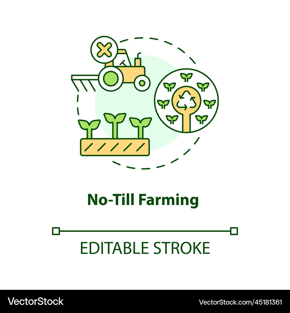 No-till farming concept icon Royalty Free Vector Image