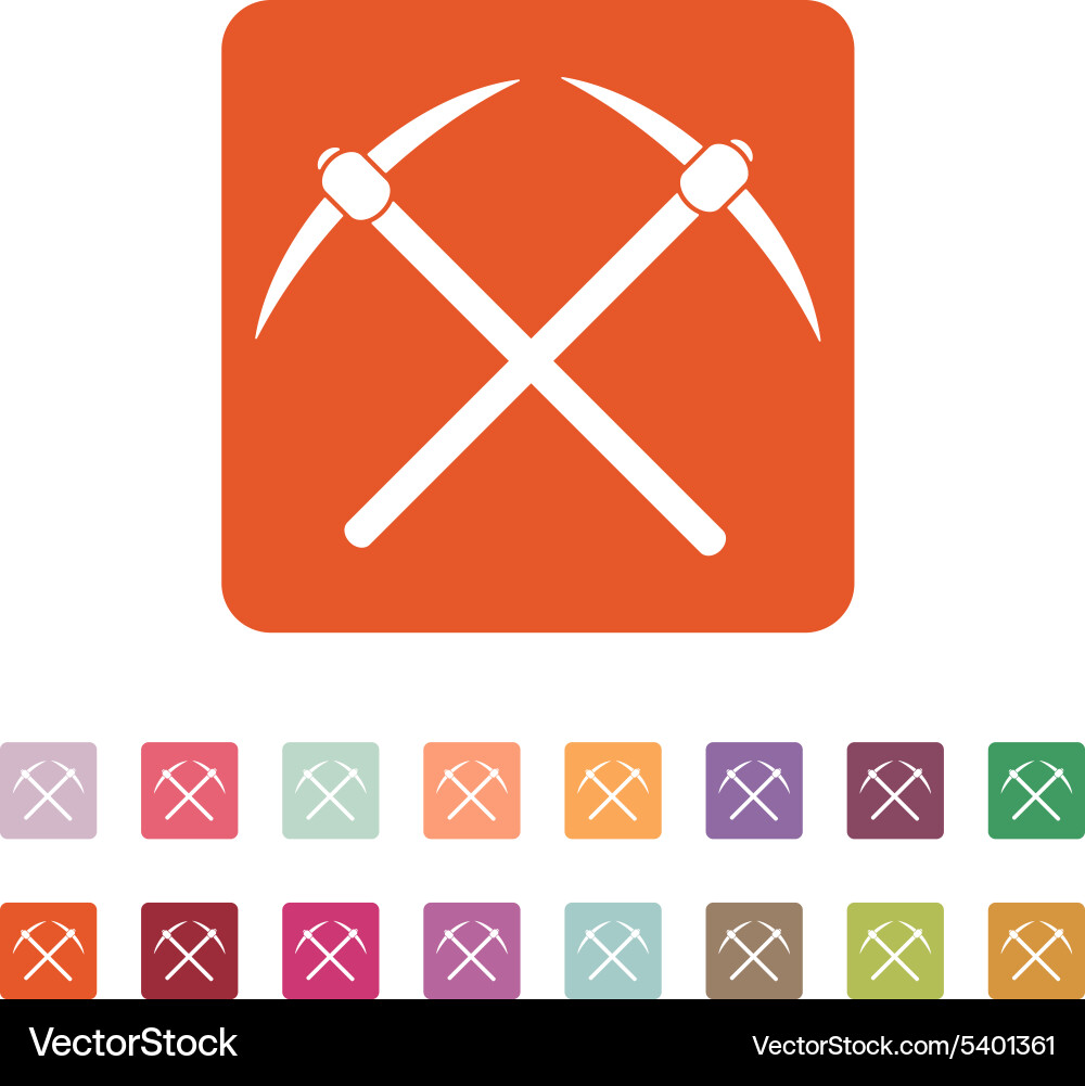 Pick icon pickax symbol flat Royalty Free Vector Image