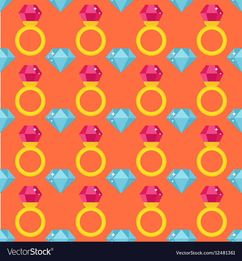 Precious ring seamless pattern Royalty Free Vector Image