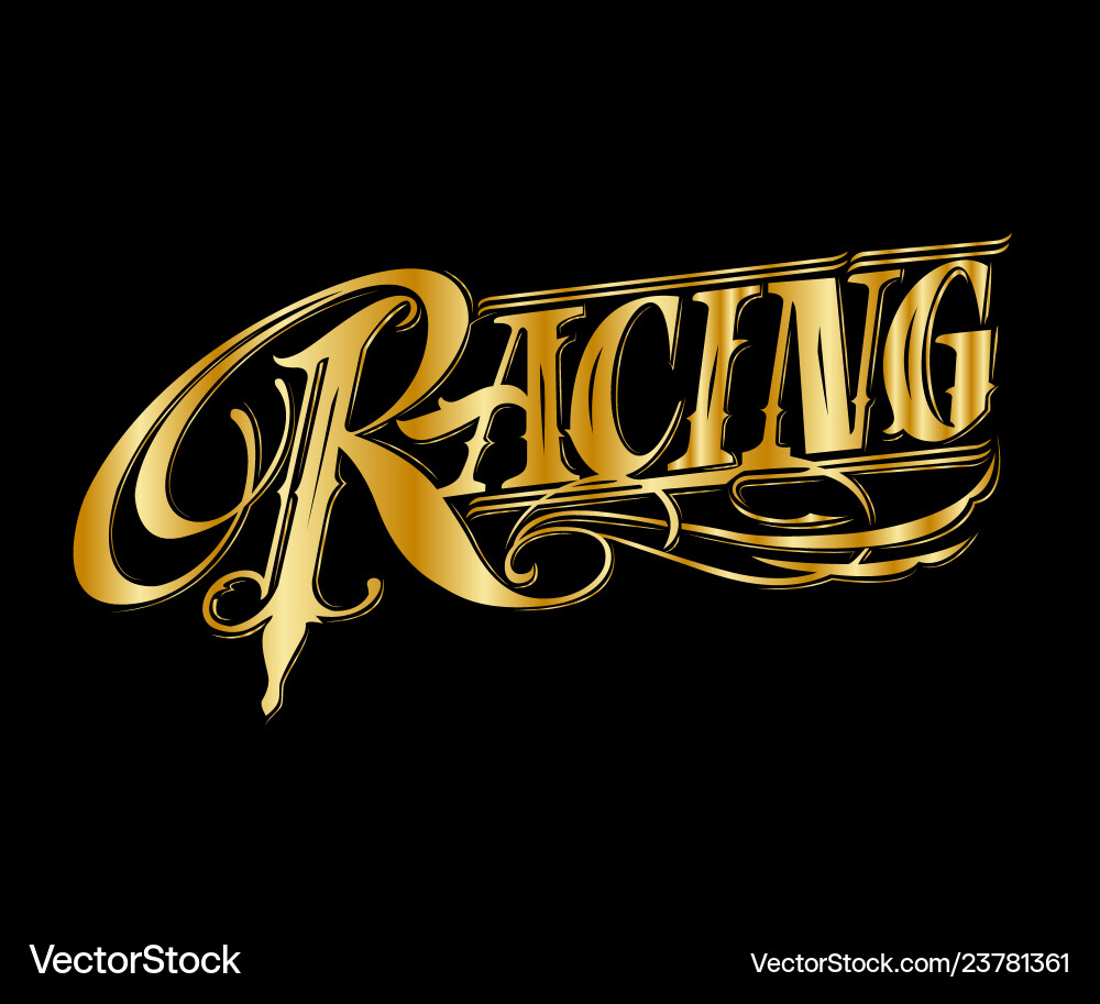 Racing vintage style in flat for print Royalty Free Vector
