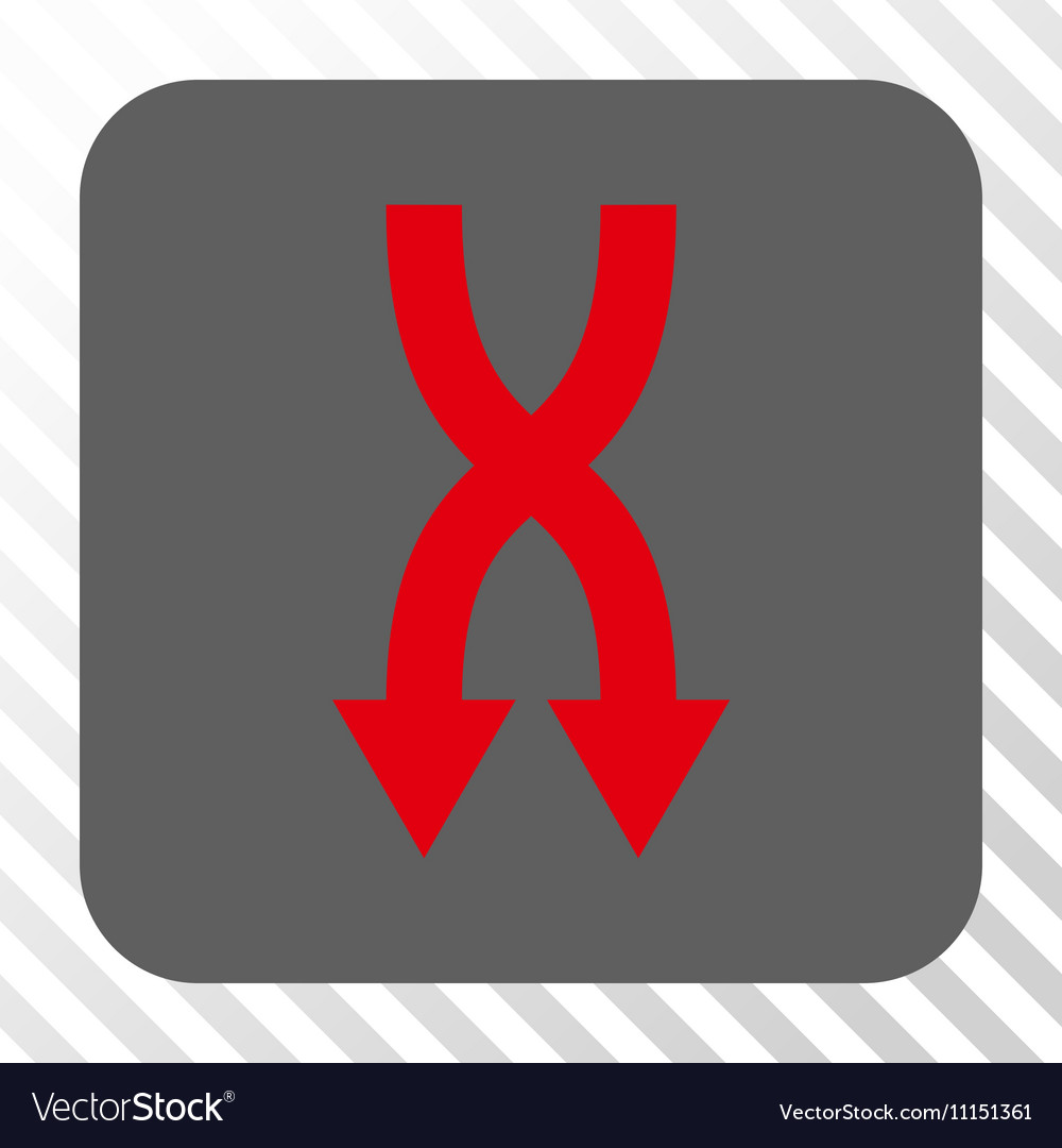 Shuffle arrows down rounded square button Vector Image