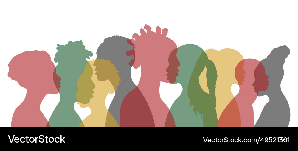 Silhouettes of dark-skinned people Royalty Free Vector Image