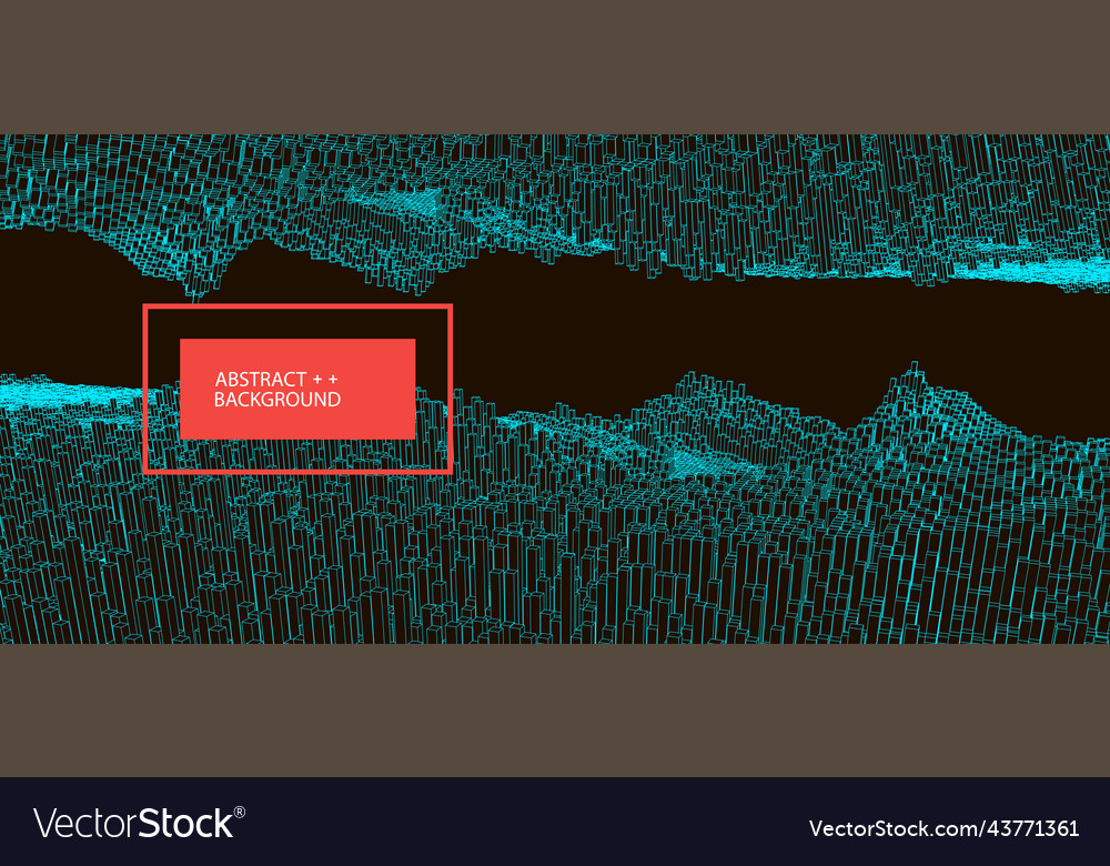 Square pattern wireframe landscape background Vector Image