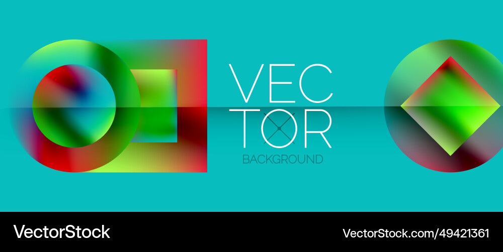 Squares and circles design fluid color gradients Vector Image