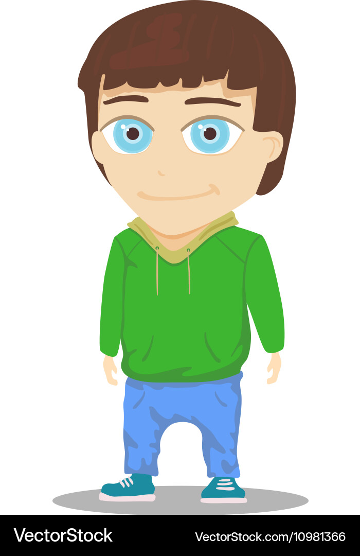 Cartoon boy character isolated on white background