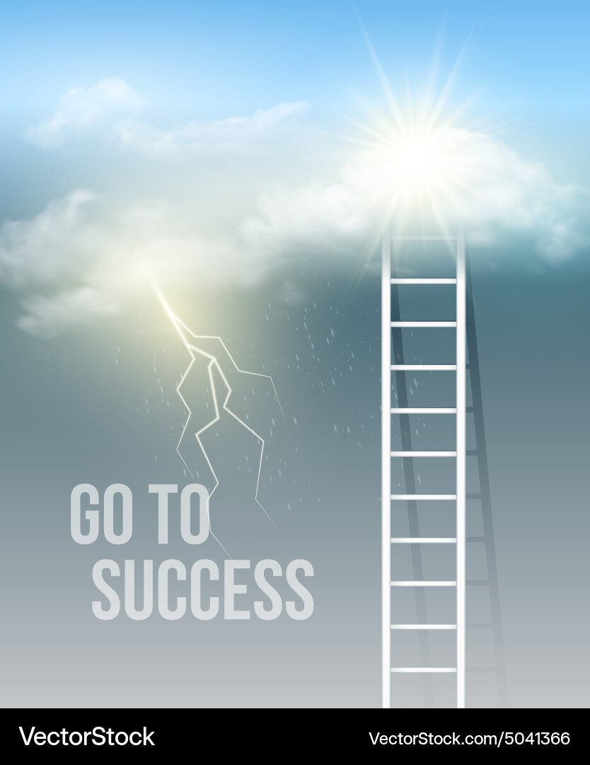 Cloud stair way to success in blue sky Royalty Free Vector