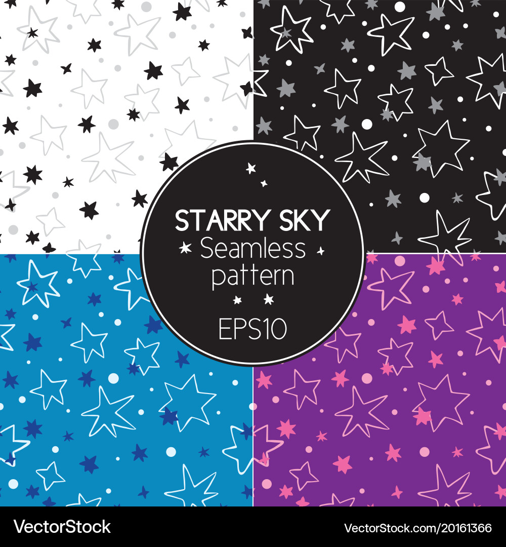 Collection of seamless textures starry sky Vector Image