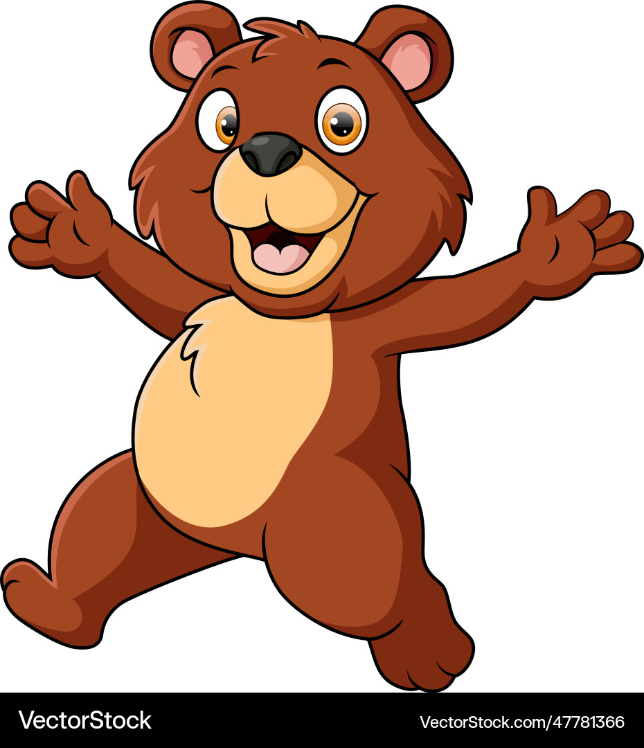 Cute little bear cartoon on white background Vector Image