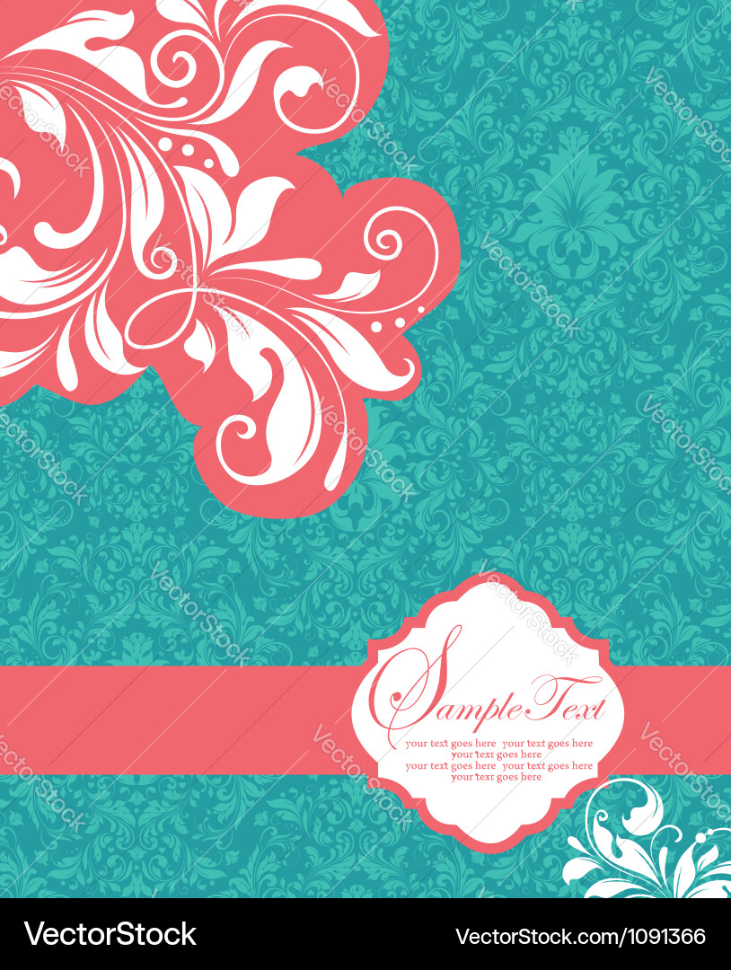 Floral invitation card with place for text Vector Image
