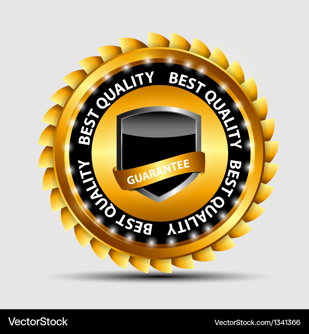 Gold sign label template Royalty Free Vector Image