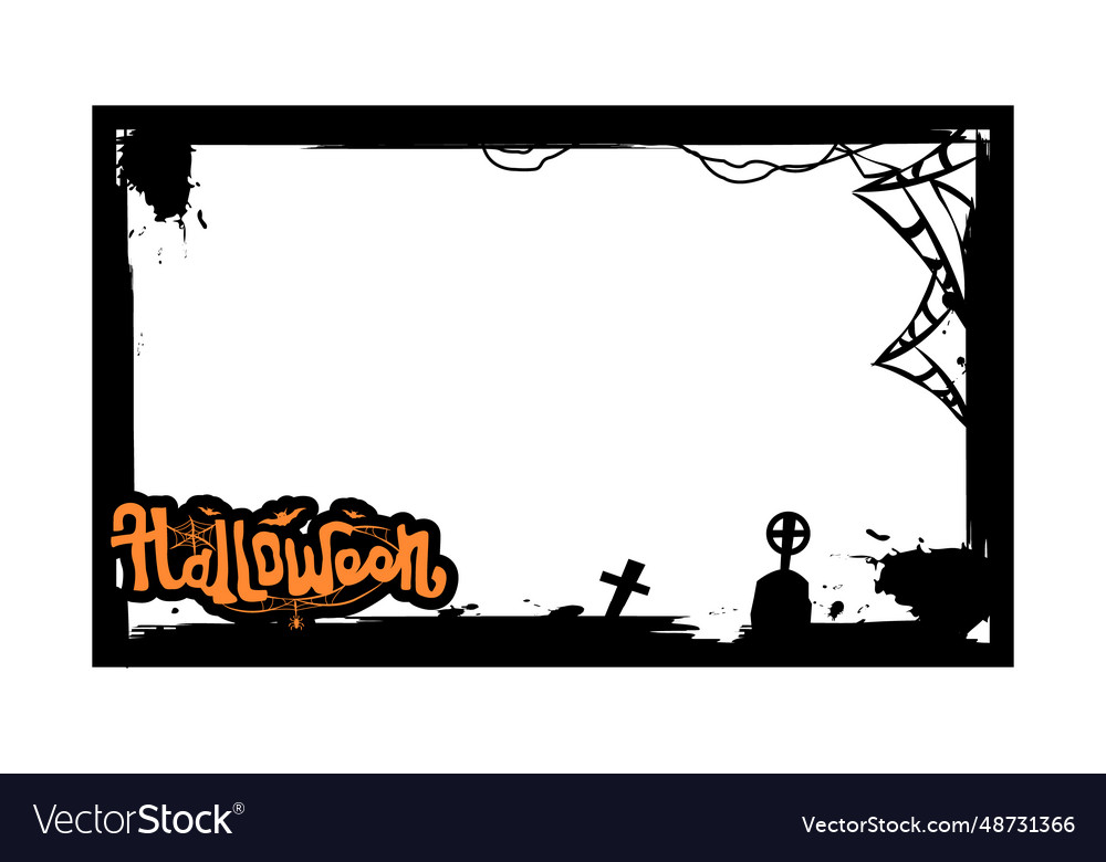 Halloween frame art or border template with Vector Image
