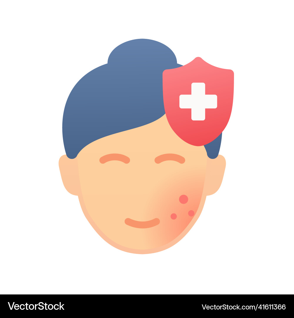 Heal inflammation care face health single Vector Image