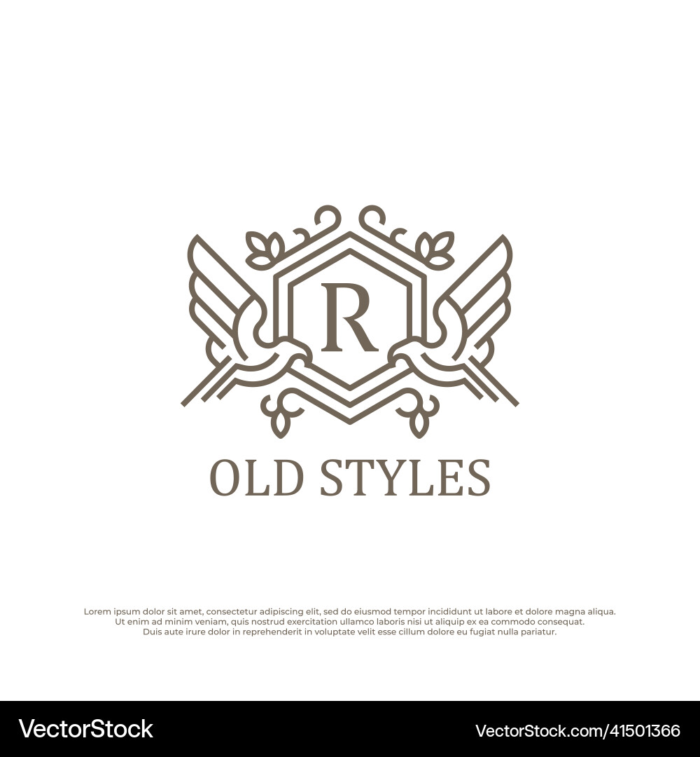 Initial letter r luxury logo template in vintage Vector Image