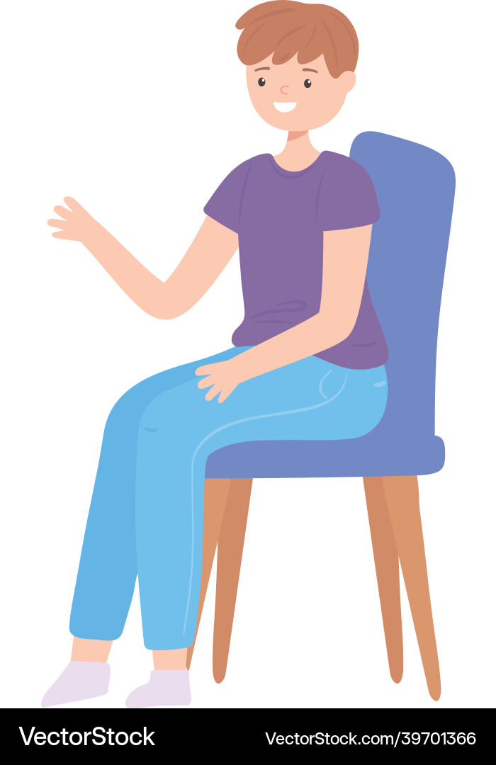 Man sitting on chair Royalty Free Vector Image