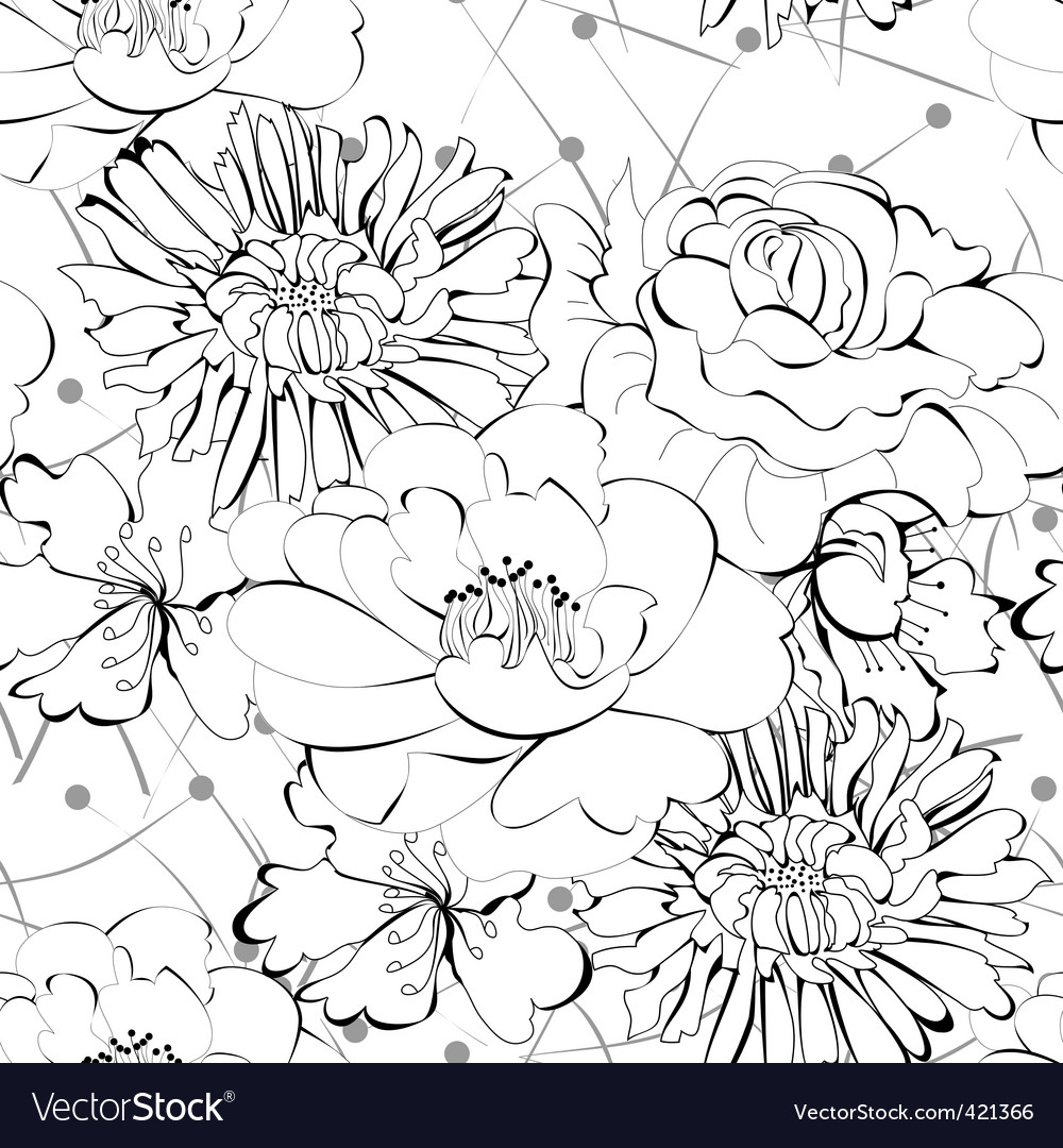 Monochrome seamless pattern Royalty Free Vector Image
