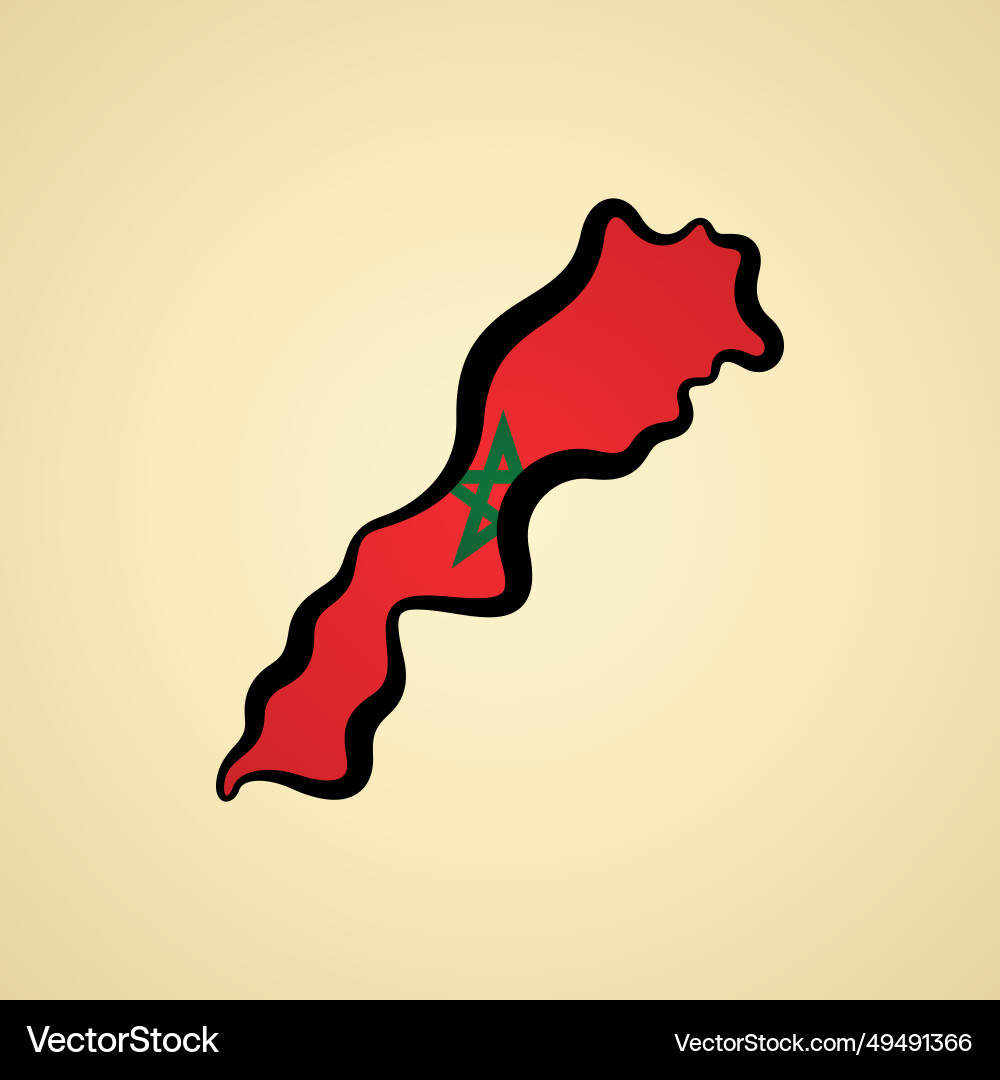Morocco - map colored with flag Royalty Free Vector Image