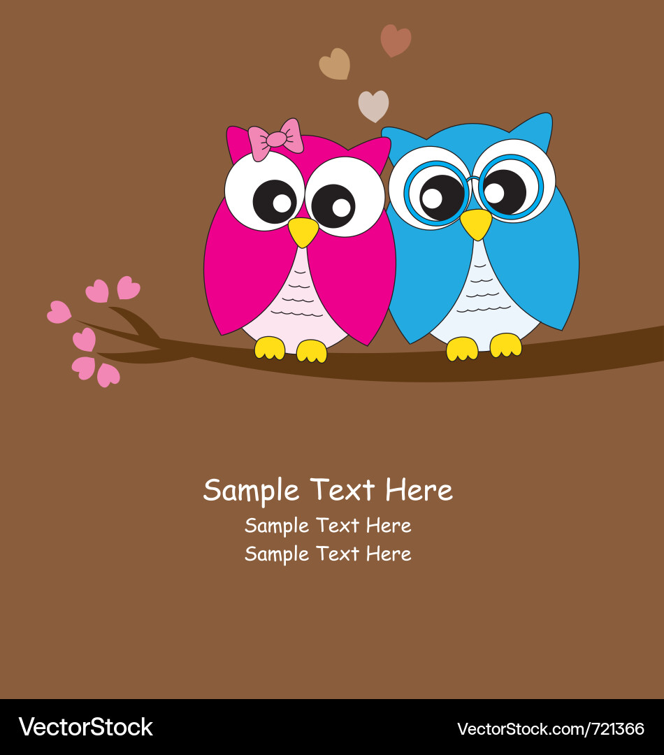 Owls love Royalty Free Vector Image - VectorStock