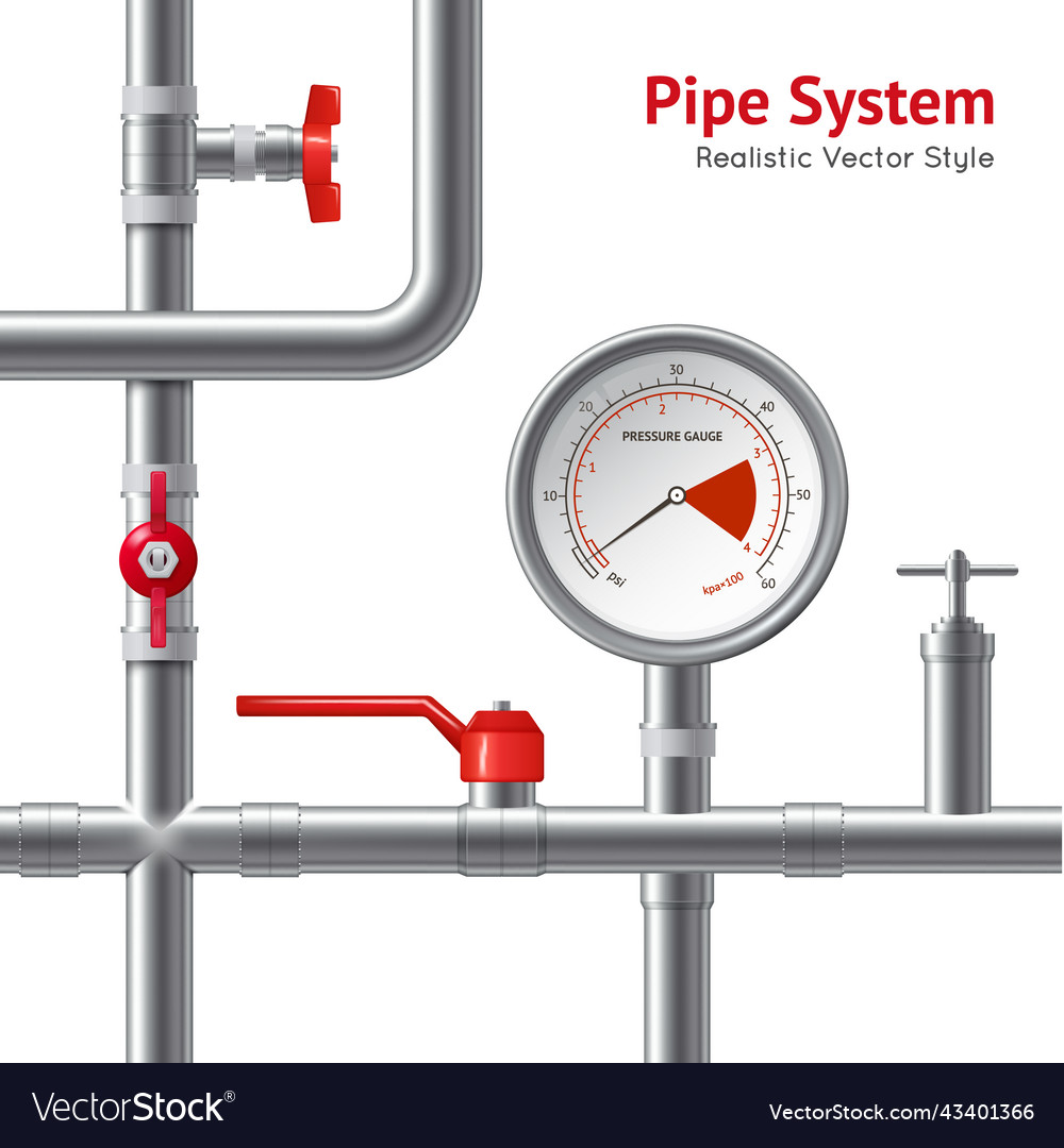 Plastic pipe system background Royalty Free Vector Image