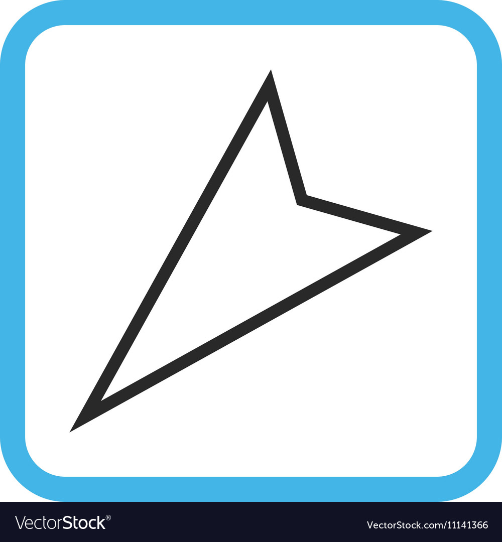Pointer left down icon in a frame Royalty Free Vector Image