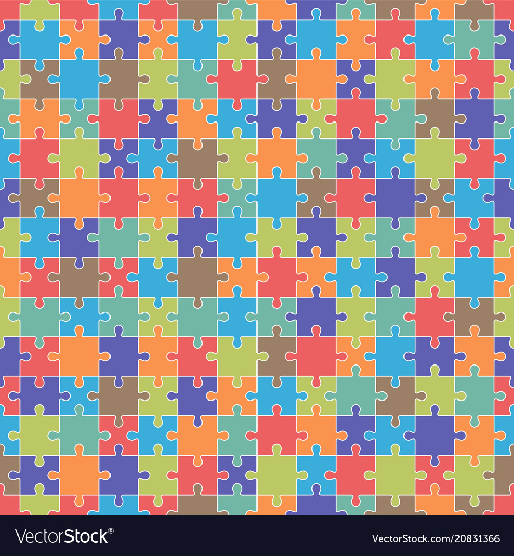 Puzzle semless pattern Royalty Free Vector Image