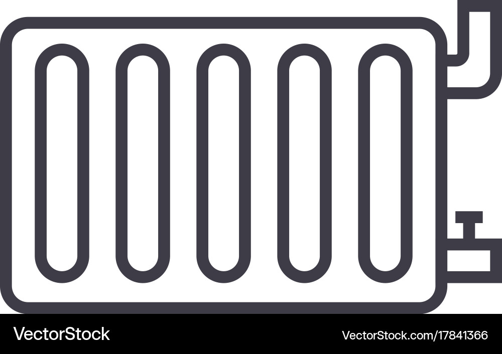 Radiator steel panel line icon sign Royalty Free Vector