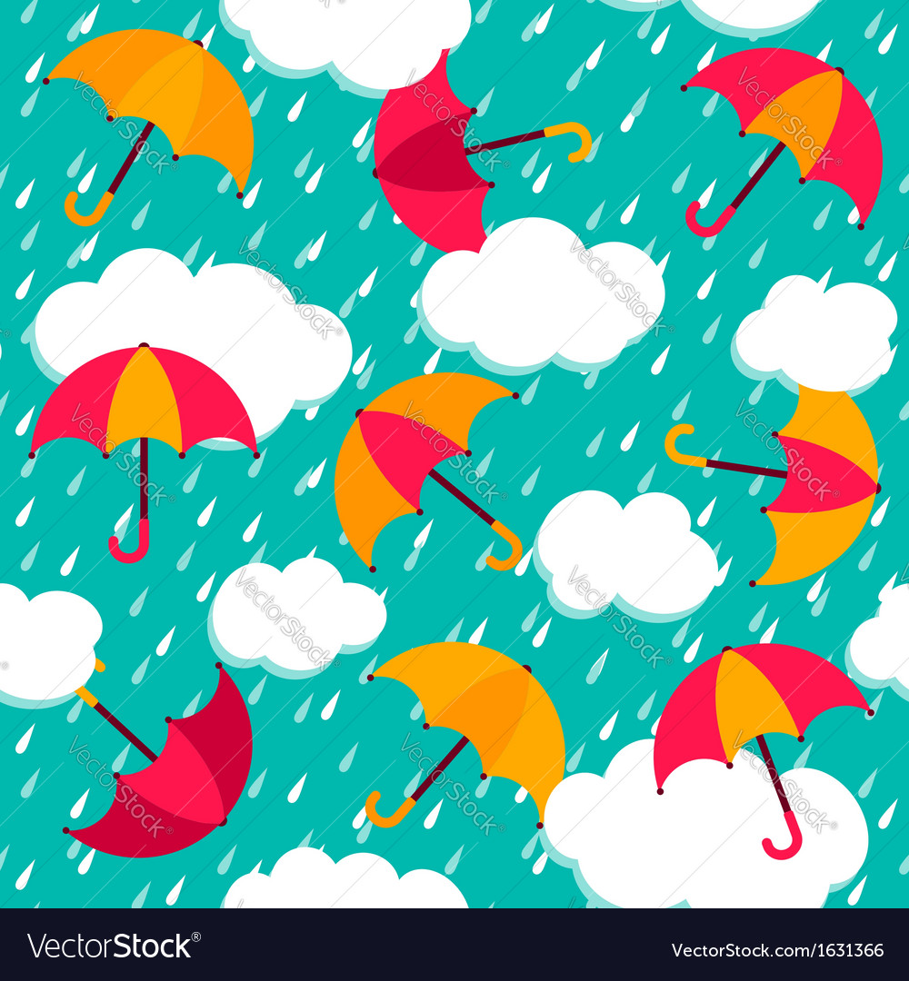 Seamless pattern with colorful umbrellas Vector Image