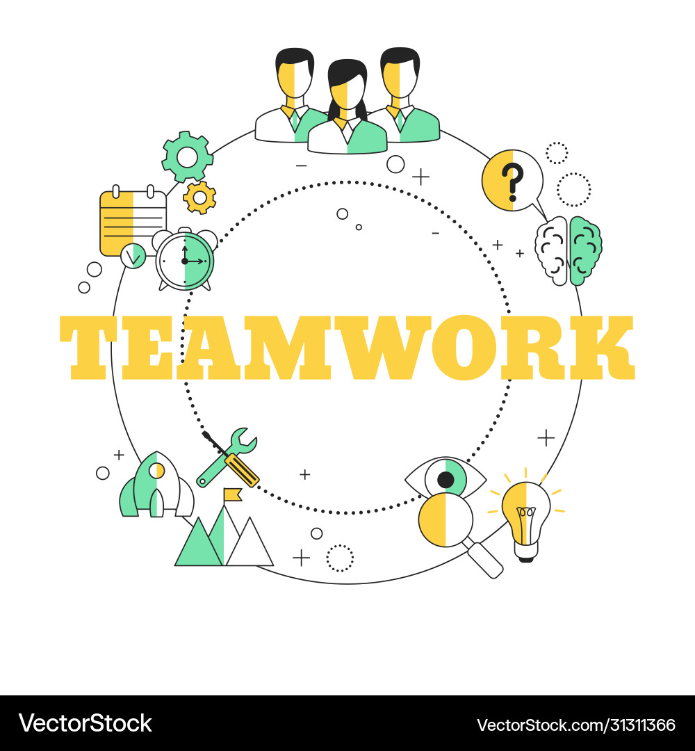 Teamwork concept concept Royalty Free Vector Image