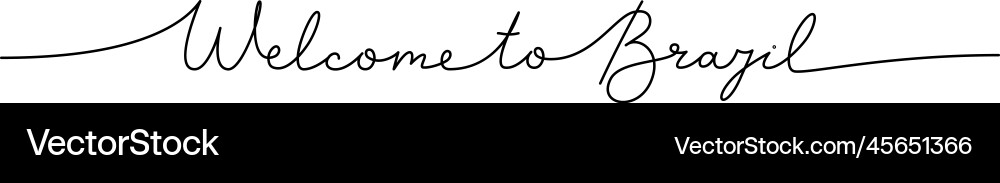 Welcome to brazil - word with continuous one line Vector Image
