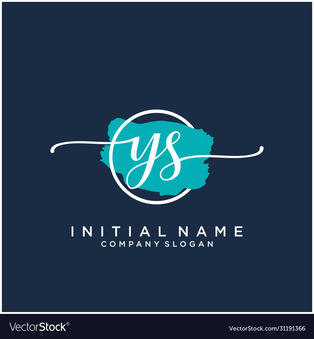 Ys initial handwriting logo design with brush Vector Image
