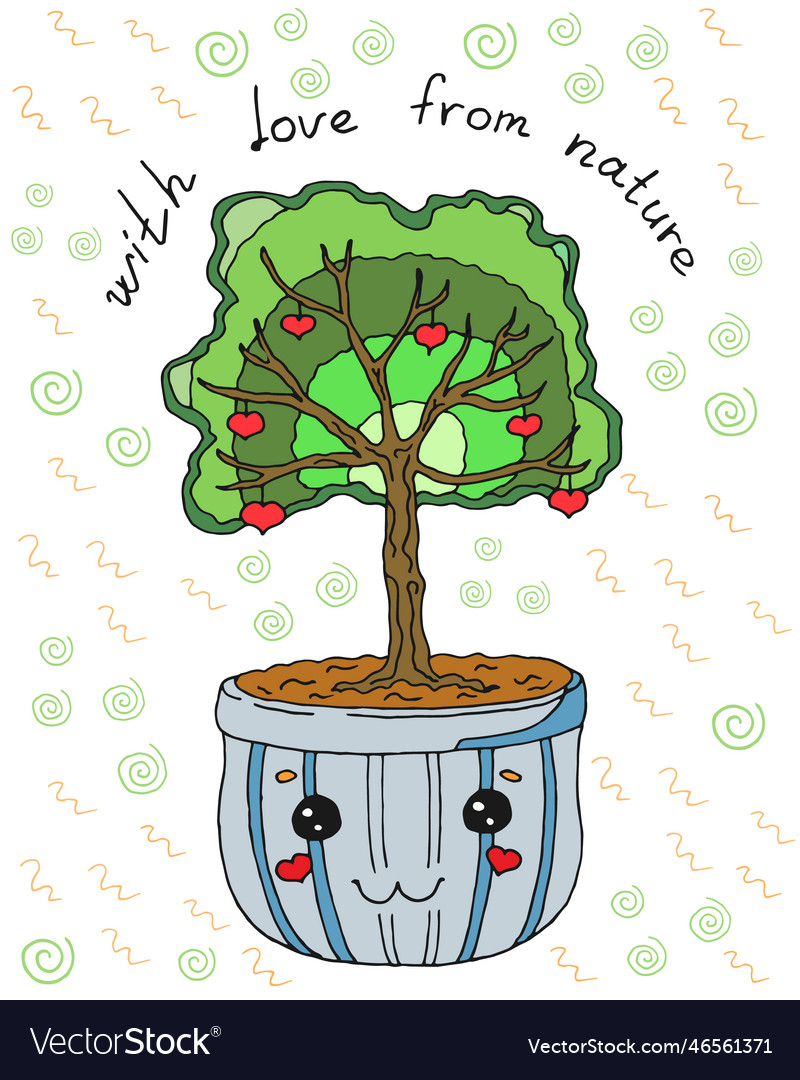 A tree in pot Royalty Free Vector Image - VectorStock