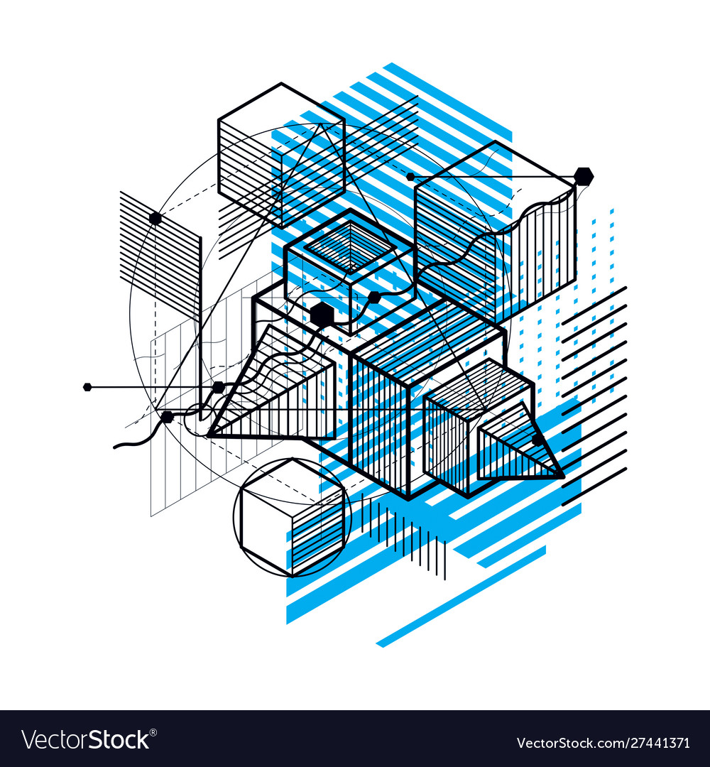 Abstract isometrics background 3d layout Vector Image