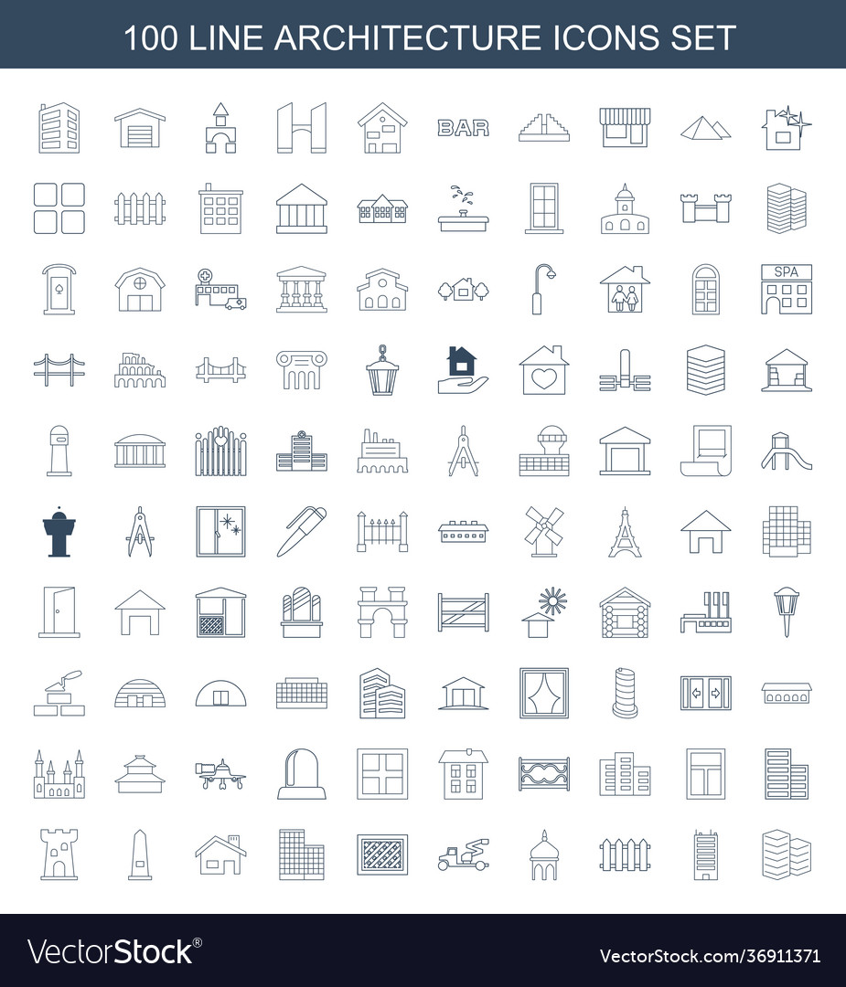 Architecture icons Royalty Free Vector Image - VectorStock