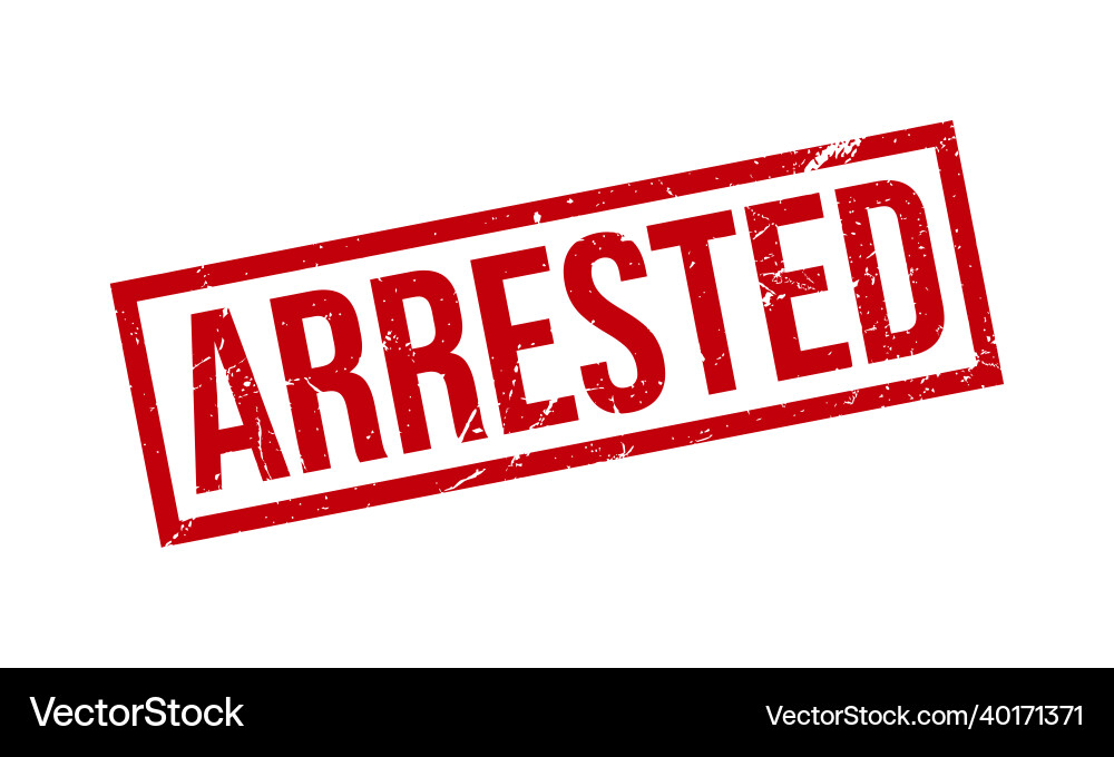 Arrested rubber grunge stamp seal Royalty Free Vector Image