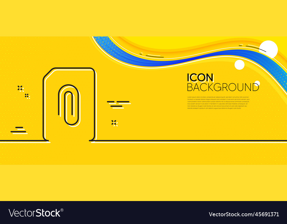 Attach Document Line Icon File Sign Minimal Line Vector Image