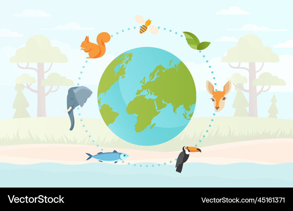 Biodiversity as species variety Royalty Free Vector Image