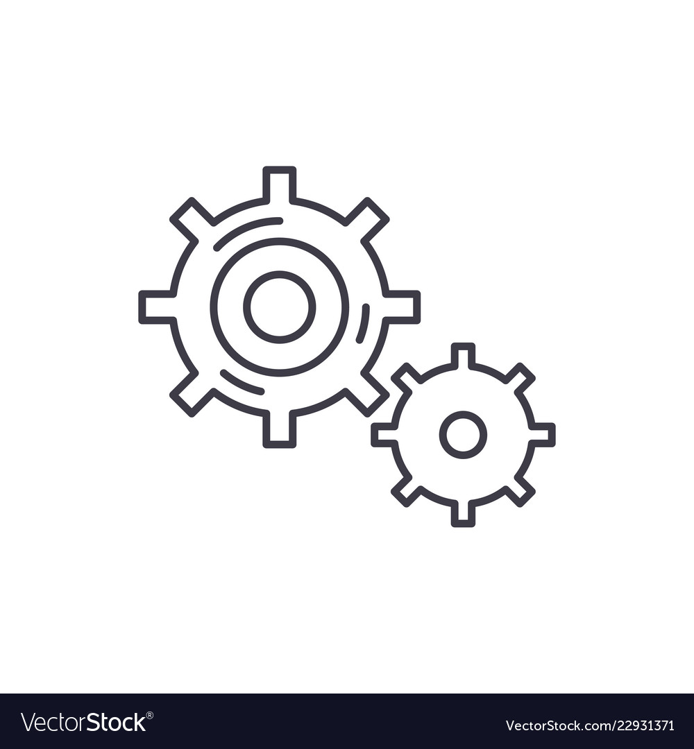 Business processes line icon concept Royalty Free Vector