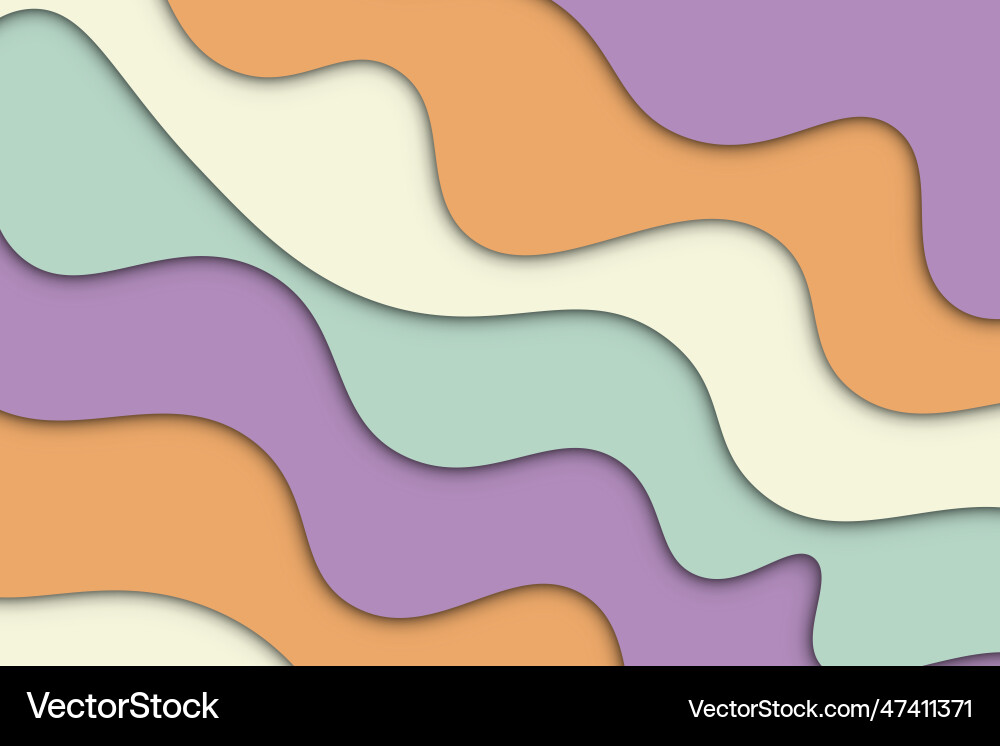 Colorful wave with shadow in paper style Vector Image