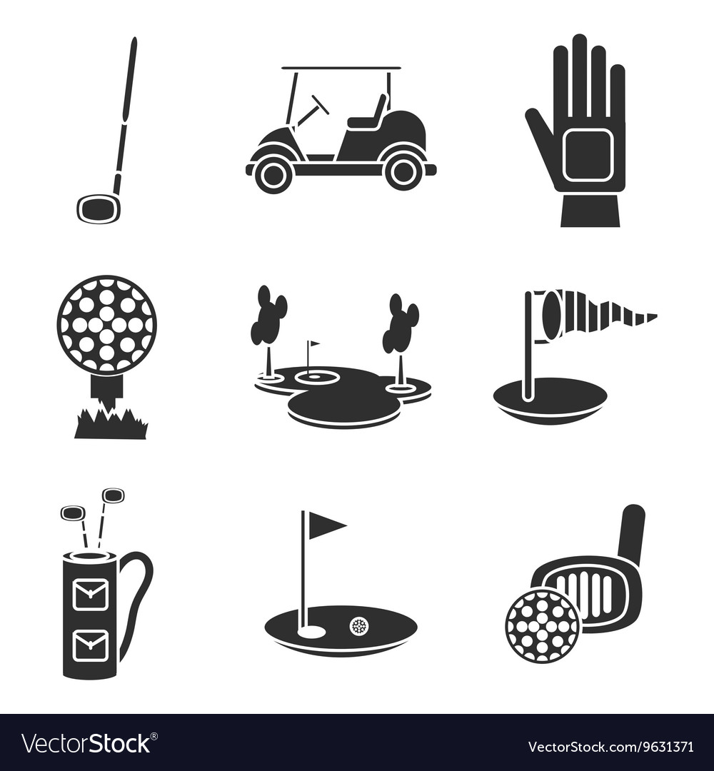 Golf icon set Royalty Free Vector Image - VectorStock