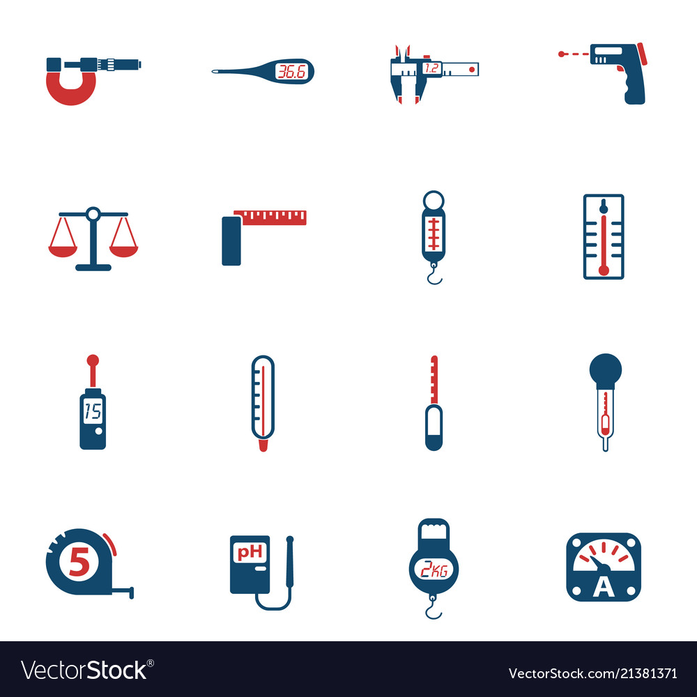 Measuring tools icon set Royalty Free Vector Image