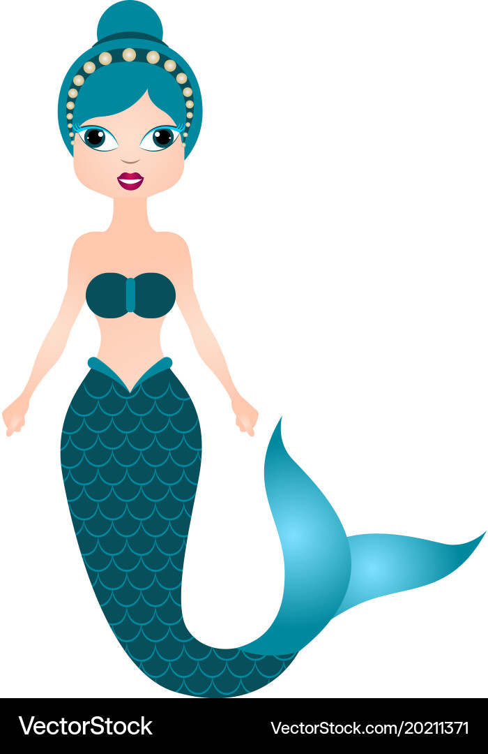 Mermaid cartoon character fantasy creature Vector Image
