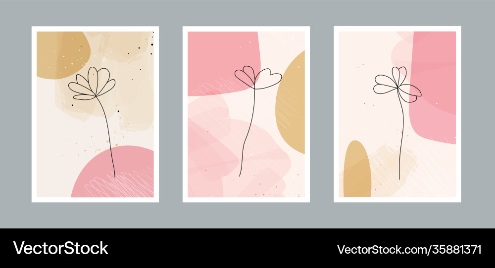 Modern abstract line flower in lines and arts Vector Image