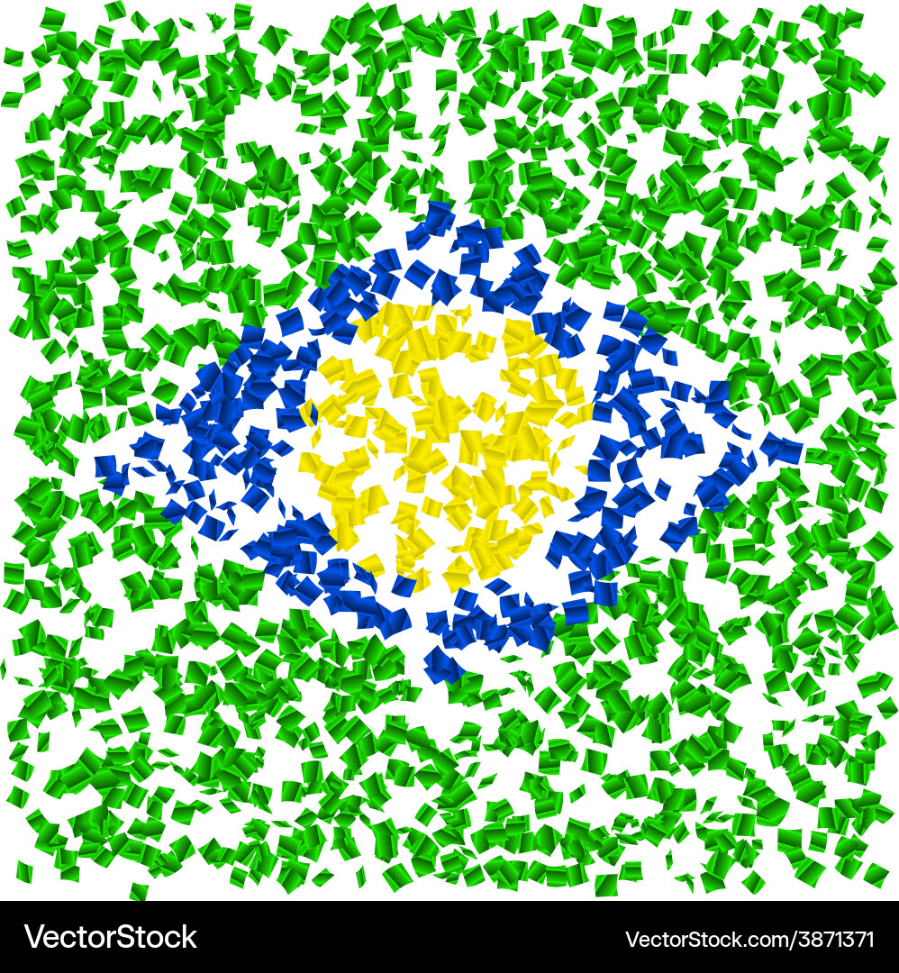 Party confetti pattern brazil flag Royalty Free Vector Image