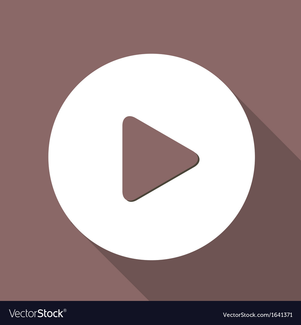 Play button web icon flat design Royalty Free Vector Image