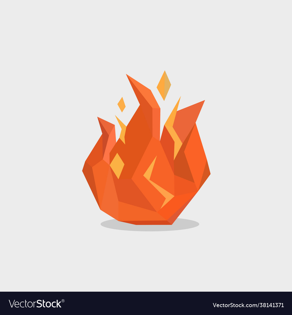 Polygonal fire fire logo Royalty Free Vector Image