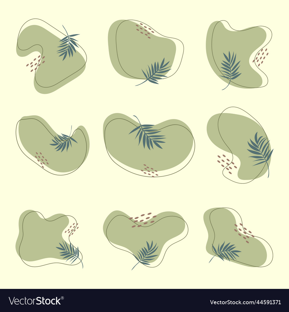 Set of aesthetic abstract organic blobs Royalty Free Vector