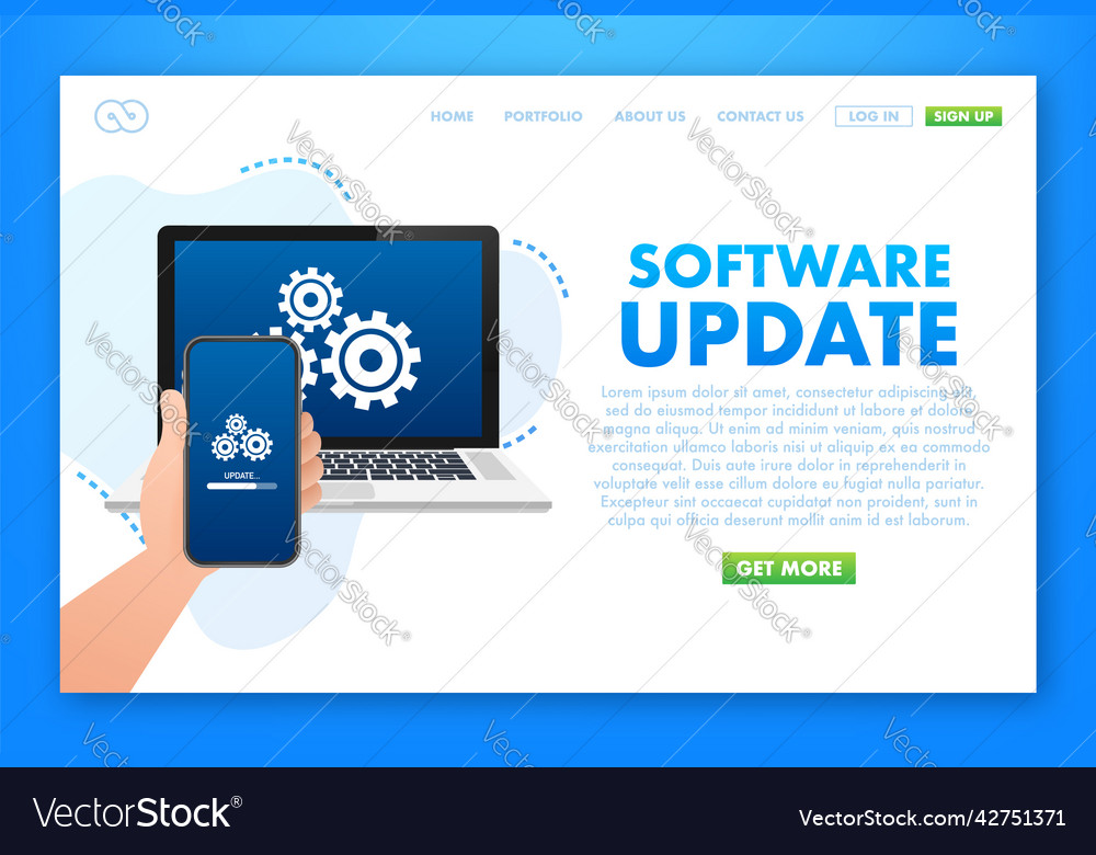 System Software Update Data Or Synchronize Vector Image