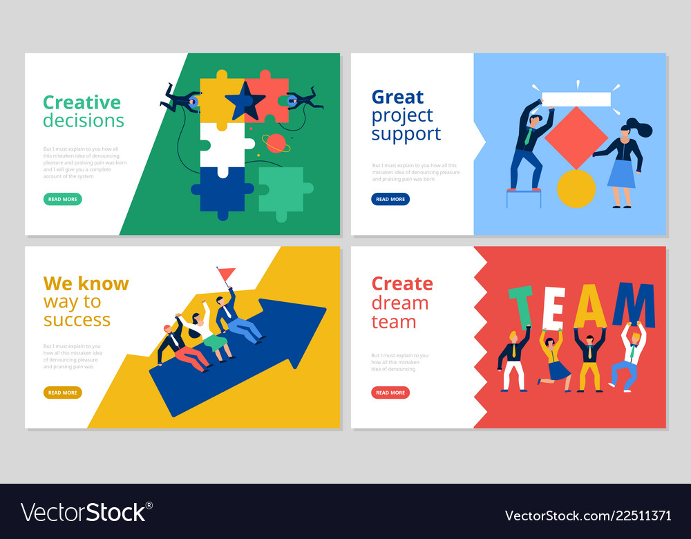 Teamwork banners set Royalty Free Vector Image