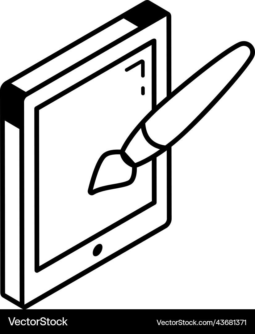 Trendy line icon of a paint Royalty Free Vector Image