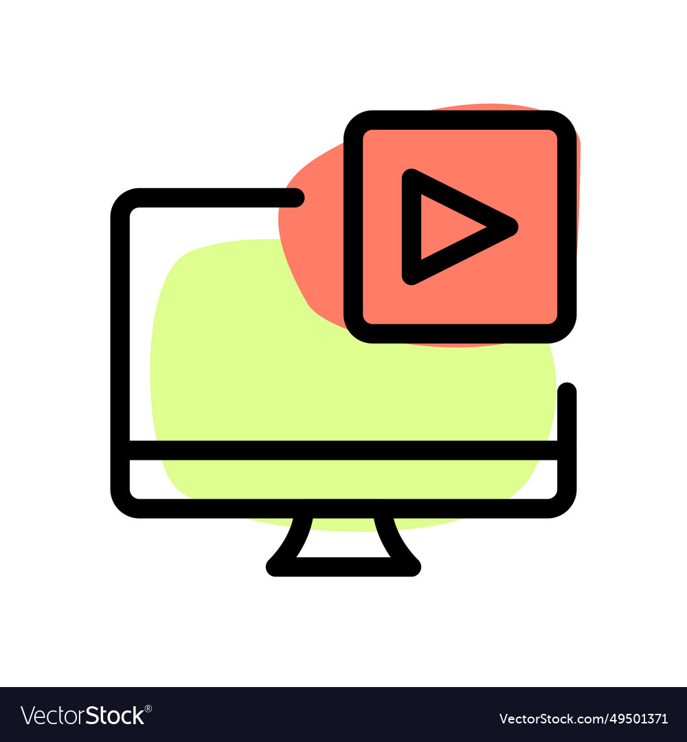 Visual media displayed on computer screen Vector Image