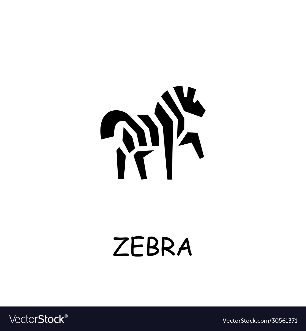 Zebra flat icon Royalty Free Vector Image - VectorStock